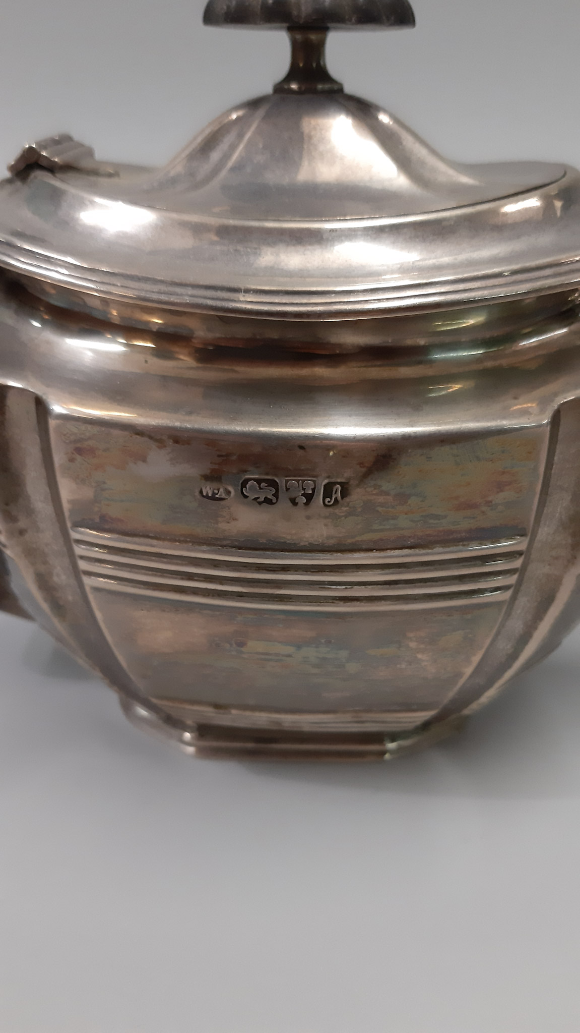 Lot 535 - A SILVER BACHELORS TEAPOT, with fluted